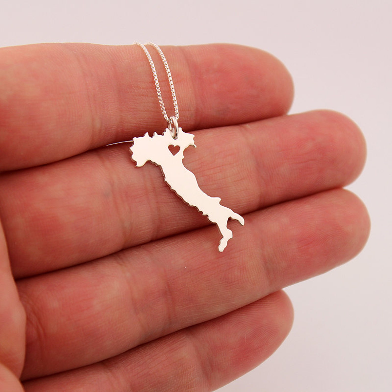 Sterling Silver Italy Necklace – Personalized Country Jewelry With ...