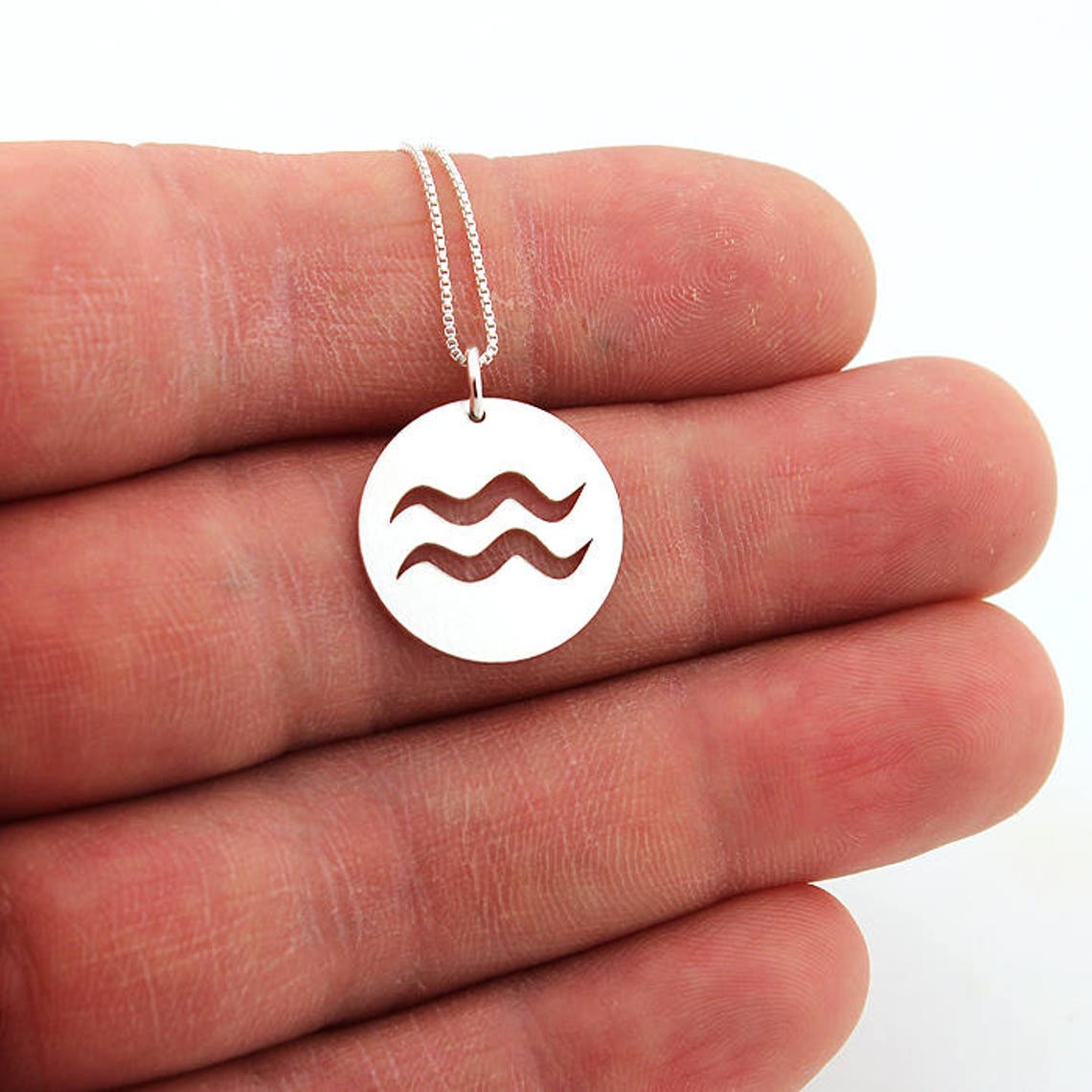 Aquarius Necklace Astrology Zodiac Sign Jewelry Sterling - Etsy