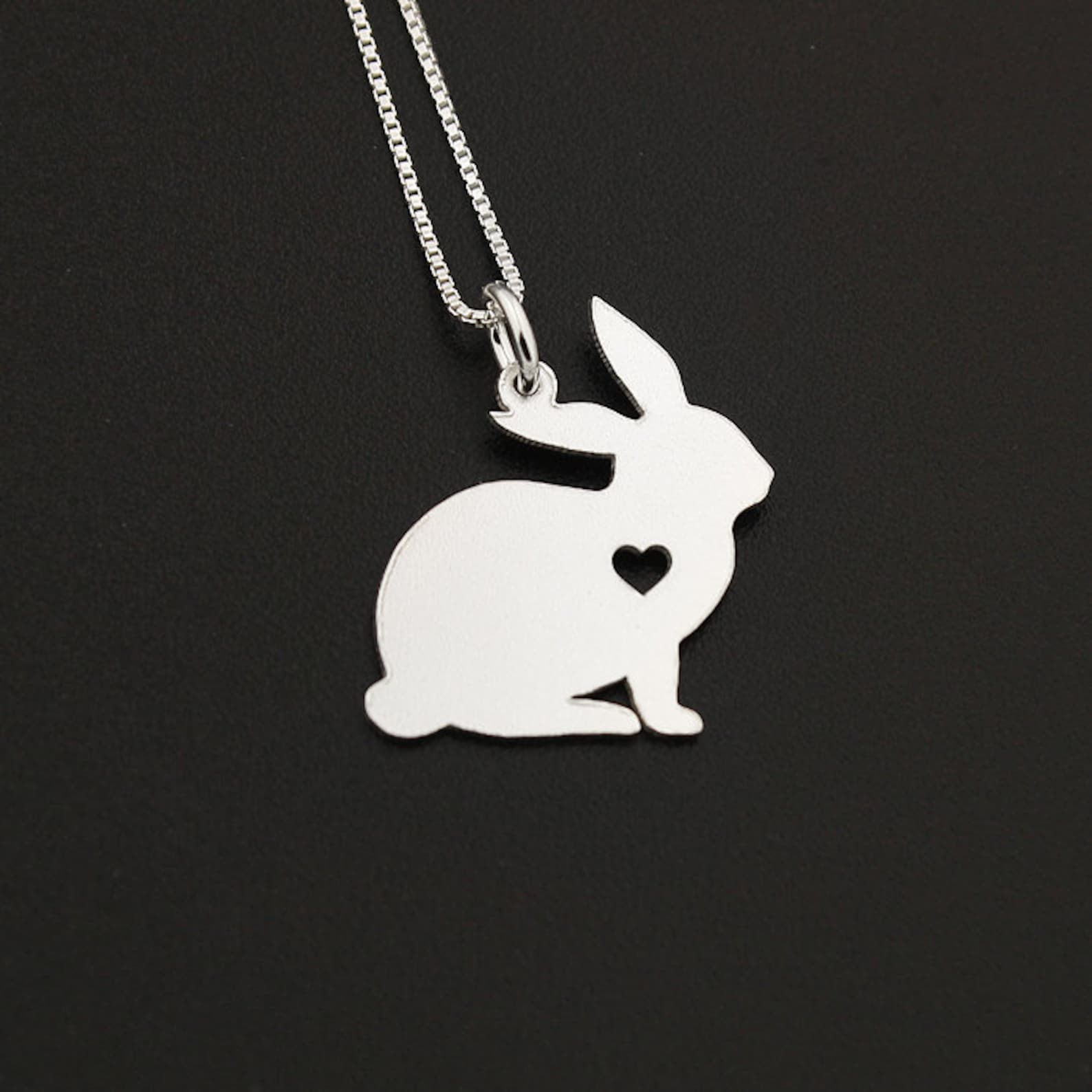 Bunny Necklace Sterling Silver Rabbit Necklace Pendant W/ - Etsy Canada
