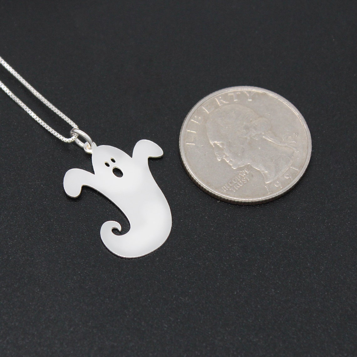 Halloween Ghost Necklace Funny Face Scary Face Sterling Silver - Etsy