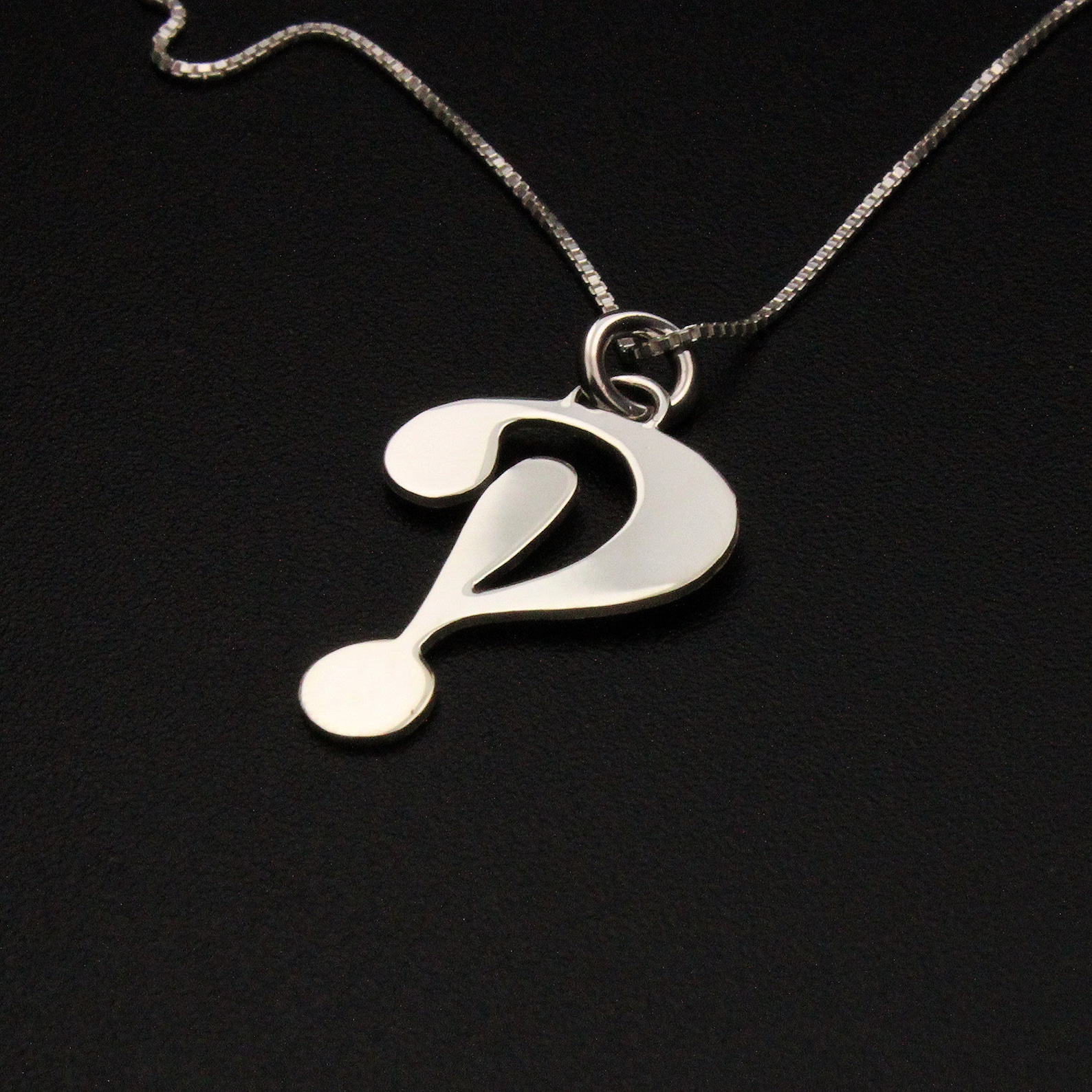 Sterling Silver Question Mark Necklace, Handmade Pendant - Etsy