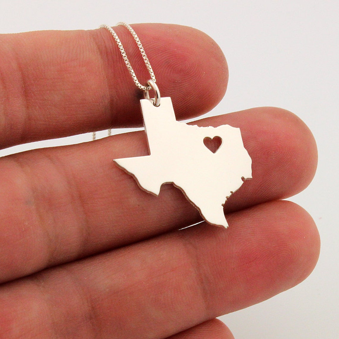 Texas Necklace Personalized Sterling Silver Bright Satin - Etsy