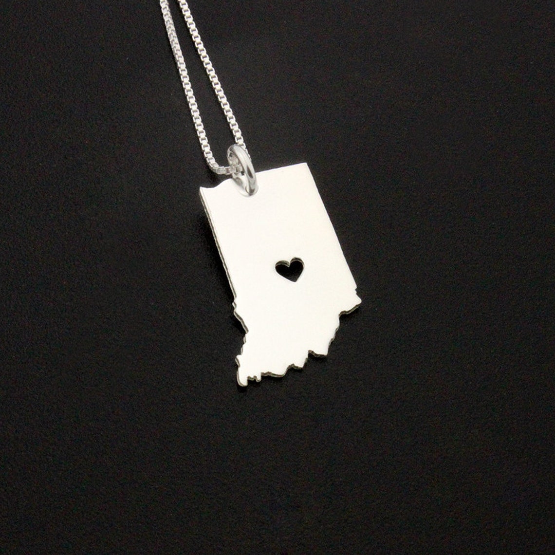 Personalized Indiana State Sterling Silver Necklace, Engraved With ...