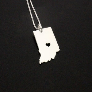 Indiana State Necklace Personalized Indiana Sterling Silver Name ...