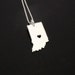 Personalized Indiana State Sterling Silver Necklace, Engraved With ...