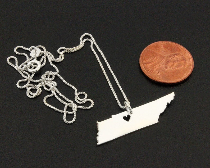 Sterling Silver Tennessee State Necklace, Hometown Gift, Engraved - Etsy
