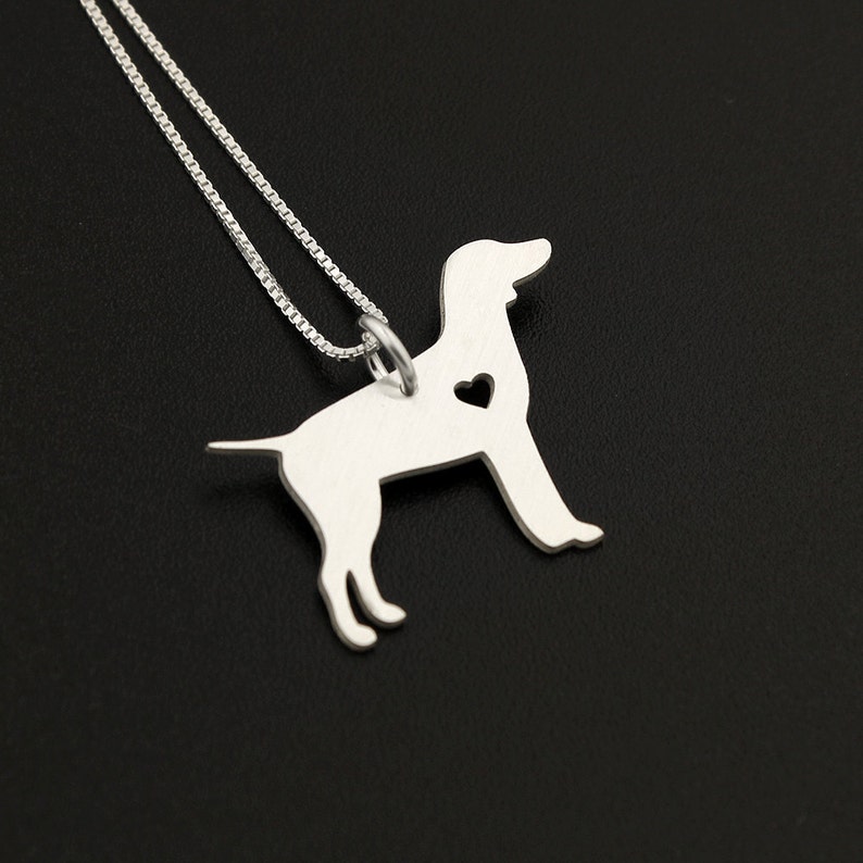 German Pointer Necklace Sterling Silver Dog Breeds Pendant W/ Heart ...