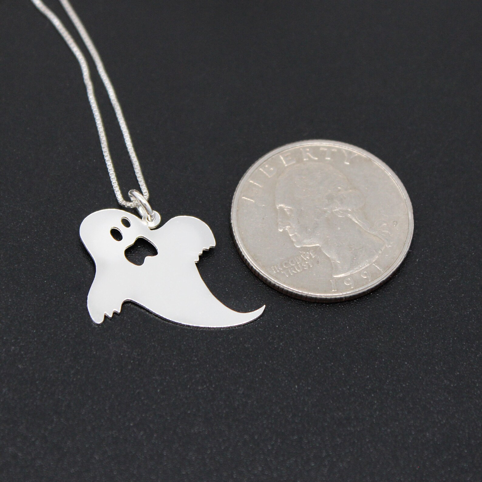 Halloween Ghost Necklace Funny Face Scary Face Sterling Silver - Etsy