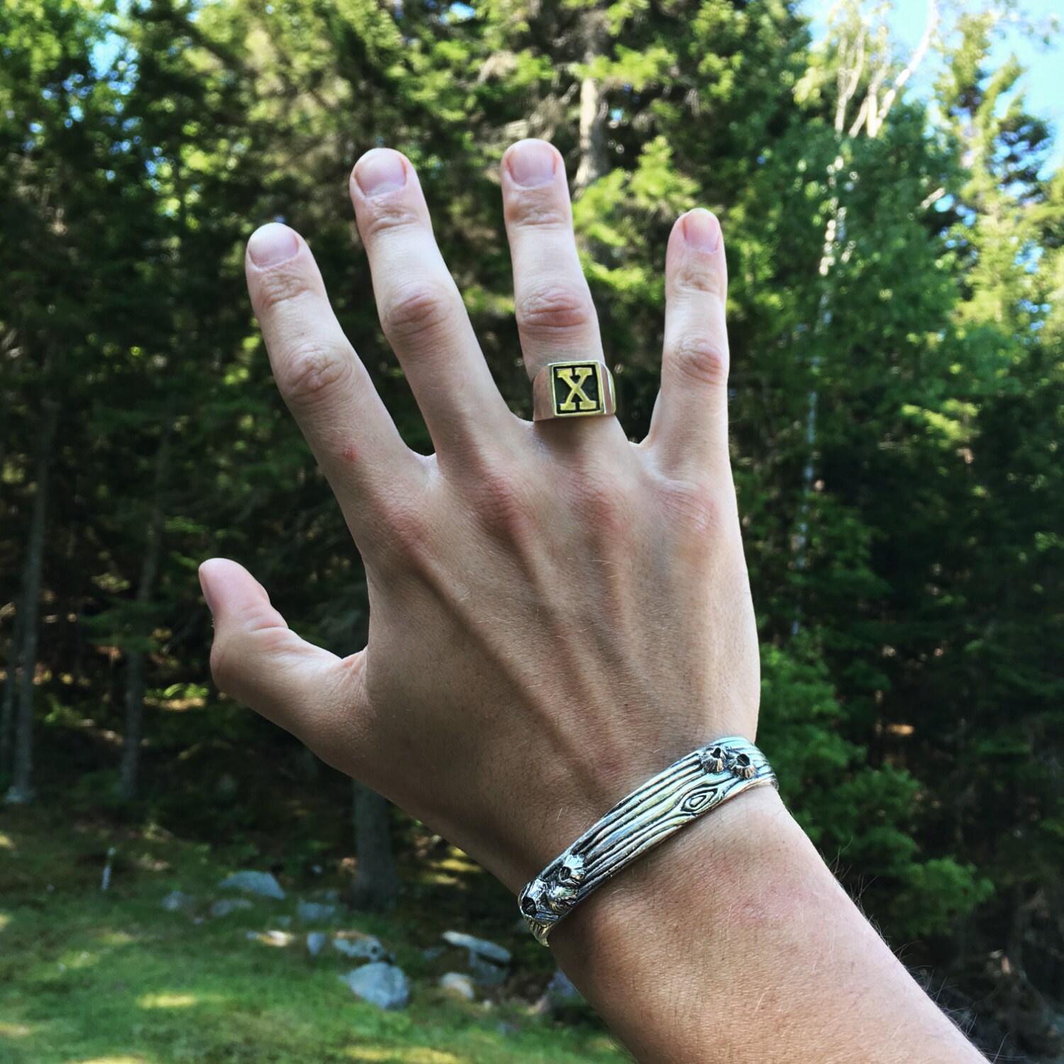 Large Traditional X Signet Ring in Sterling Silver - Etsy Large Traditional X Signet Ring in Sterling Silver - Etsy
