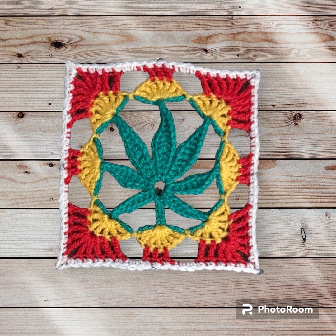 Crochet Pattern Cannabis Granny Square PDF Download Pot Leaf Cannabis ...