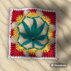 Crochet Pattern Cannabis Granny Square | PDF Download | Pot Leaf ...