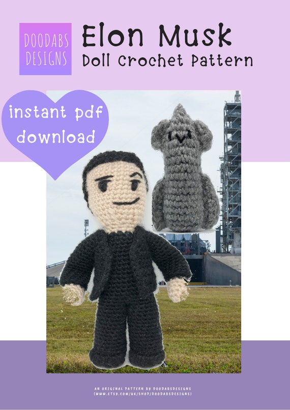 Elon Musk Doll Crochet Pattern Printable Starlink Spacex | Etsy