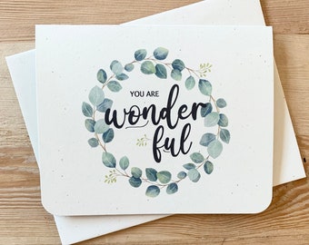 You Are Wonderful Card - Etsy
