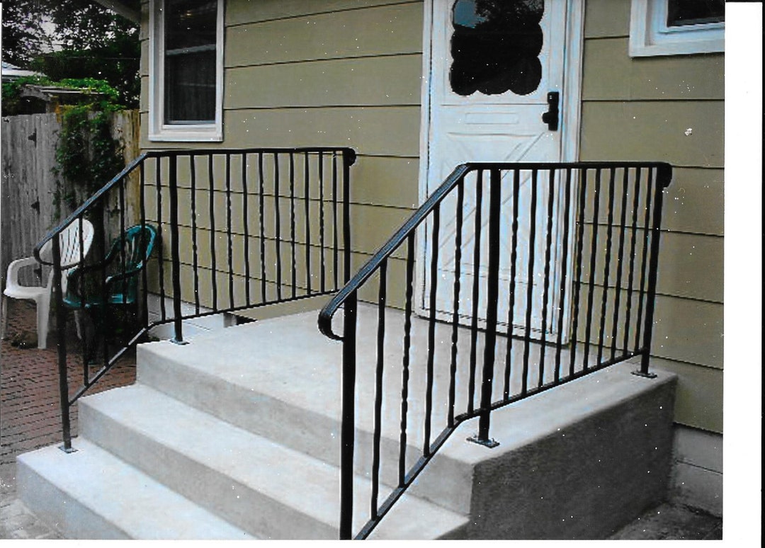 Railing for Steps, With 2 Step and a 2 Ft to 4 Ft. Landing Custom Made ...