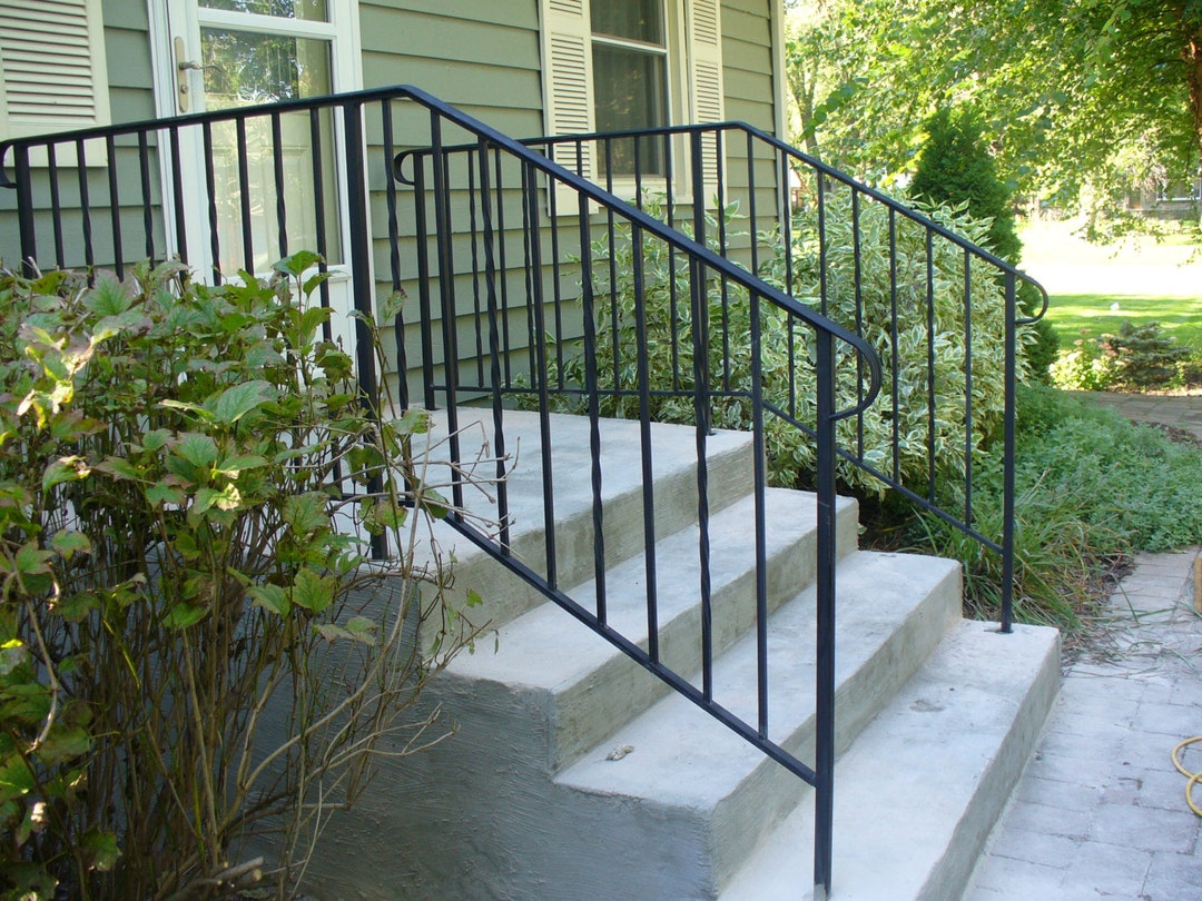 Railing for Steps With 3 Step and 2 Ft to 4 Ft. Landing Custom Made ...
