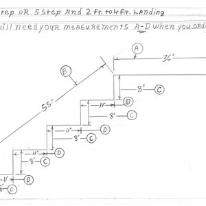 Railing for Steps With 4 Step or 5 Steps and 2 Ft to 4 Ft. Landing ...