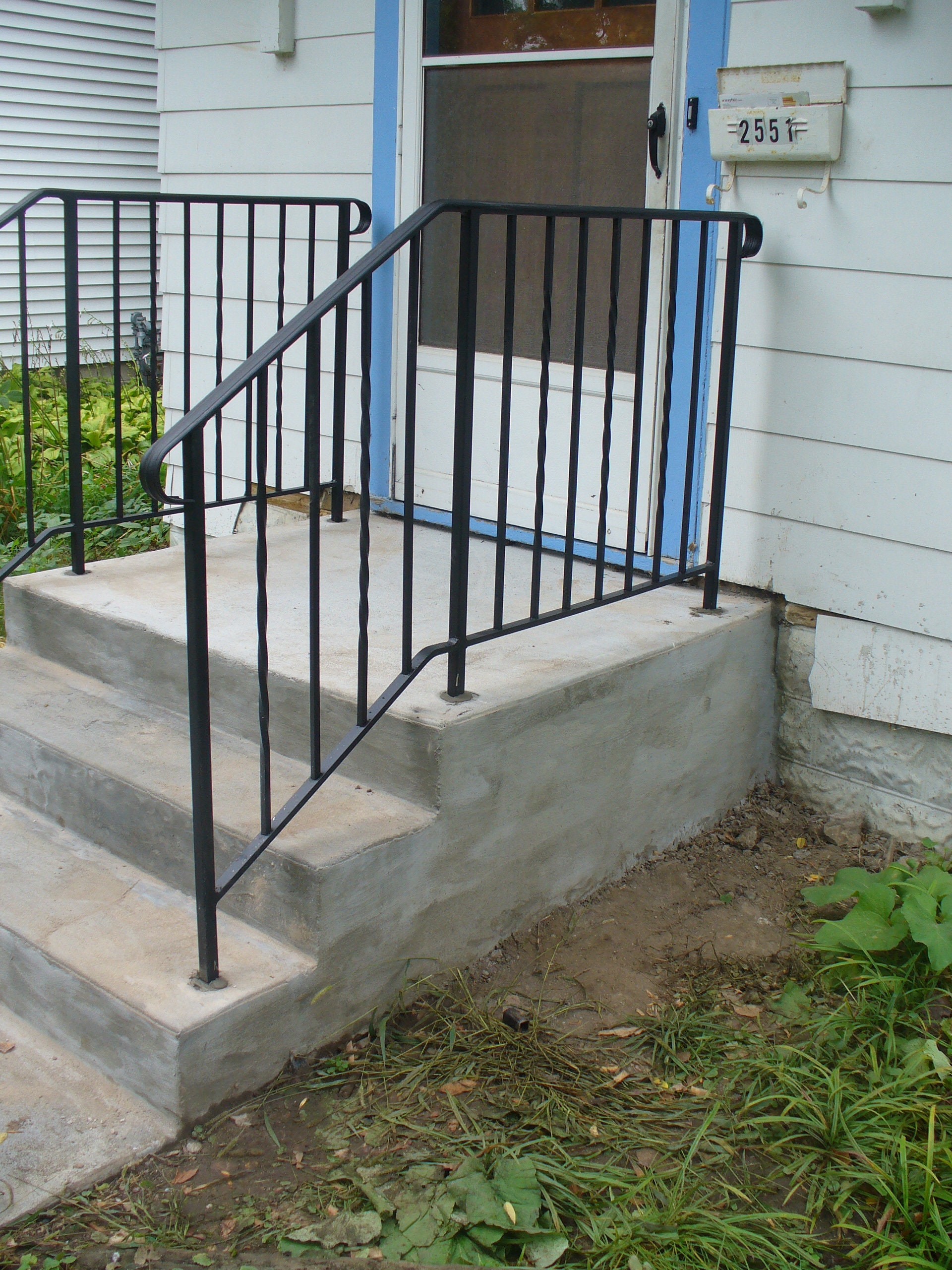 Railing for Steps, With 2 Step and a 2 Ft to 4 Ft. Landing Custom Made ...