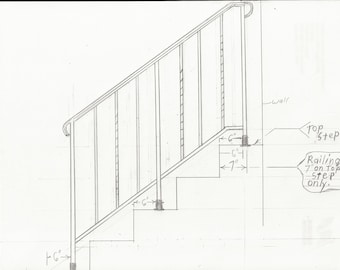 Railing for Steps, With 2 Step and a 2 Ft to 4 Ft. Landing Custom Made ...