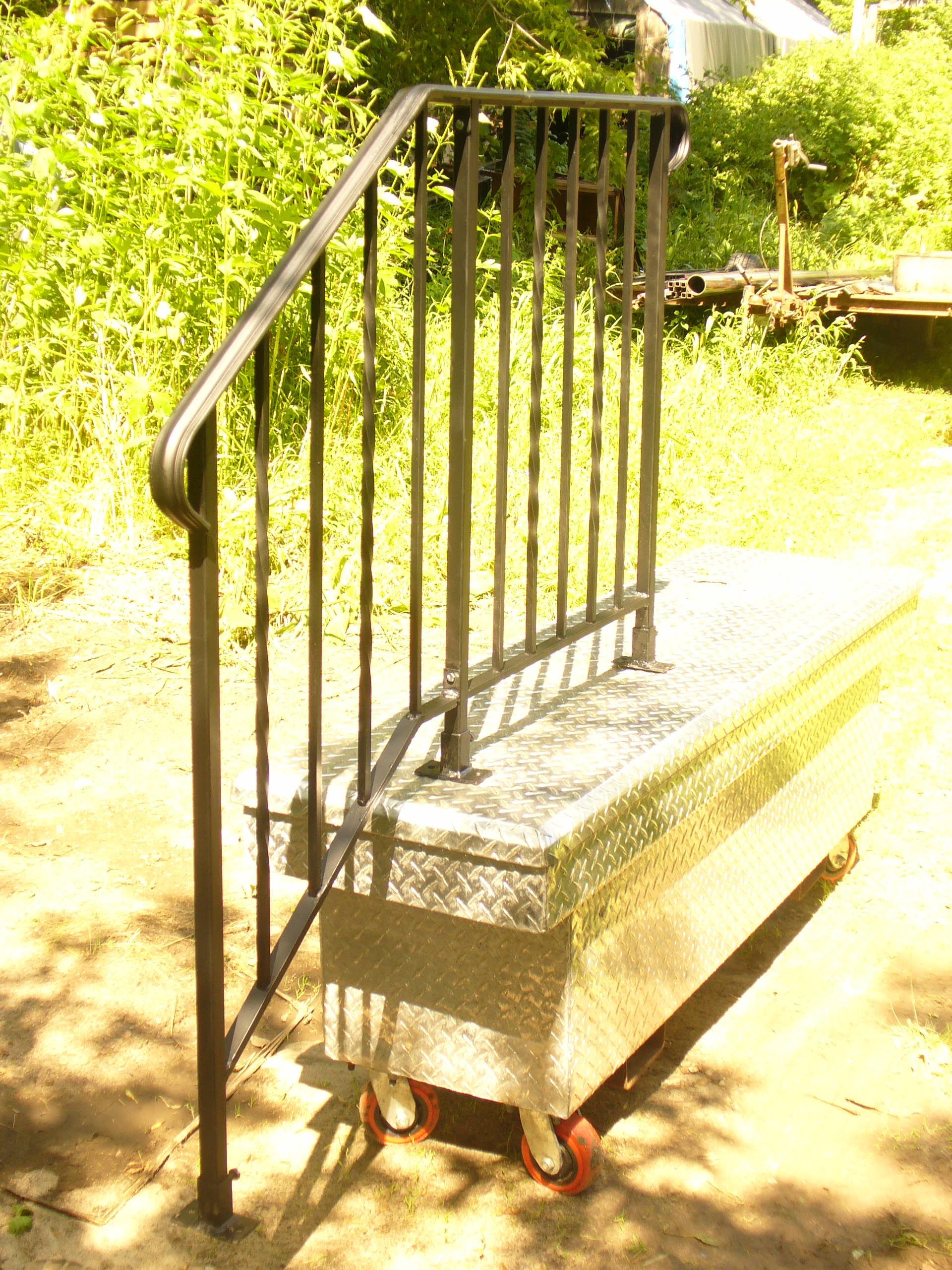 Railing for Steps, With 2 Step and a 2 Ft to 4 Ft. Landing Custom Made ...