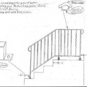Railing for Steps With 3 Step and 2 Ft to 4 Ft. Landing Custom Made ...