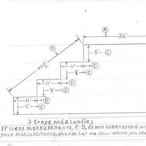 Railing for Steps With 4 Step or 5 Steps and 2 Ft to 4 Ft. | Etsy