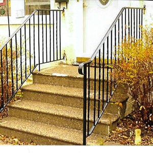 Custom Steel Stair Railing: 3-step, 2-4 Ft Landing (one Side) - Etsy