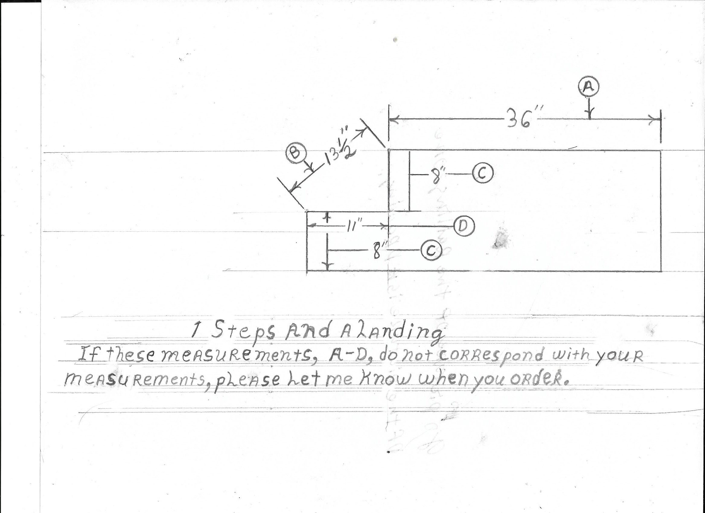 Railing for Steps With 1 Step and 2 Ft. to 4 Ft. Landing ,custom Made ...