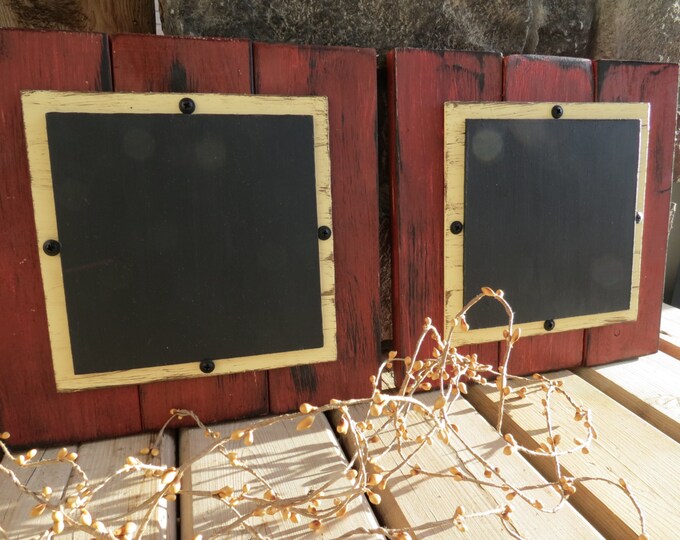 Distressed Wood Plank Chalkboard Set of Two - Shabby, Cottage Chic ...