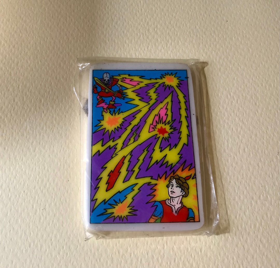80s Maze Card Eraser. Vintage Skeleton Novelty Eraser. Retro Hero Kids ...