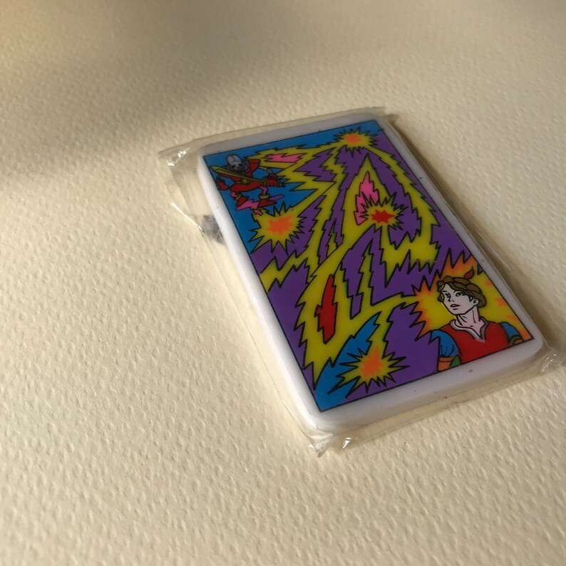 80s Maze Card Eraser. Vintage Skeleton Novelty Eraser. Retro Hero Kids ...