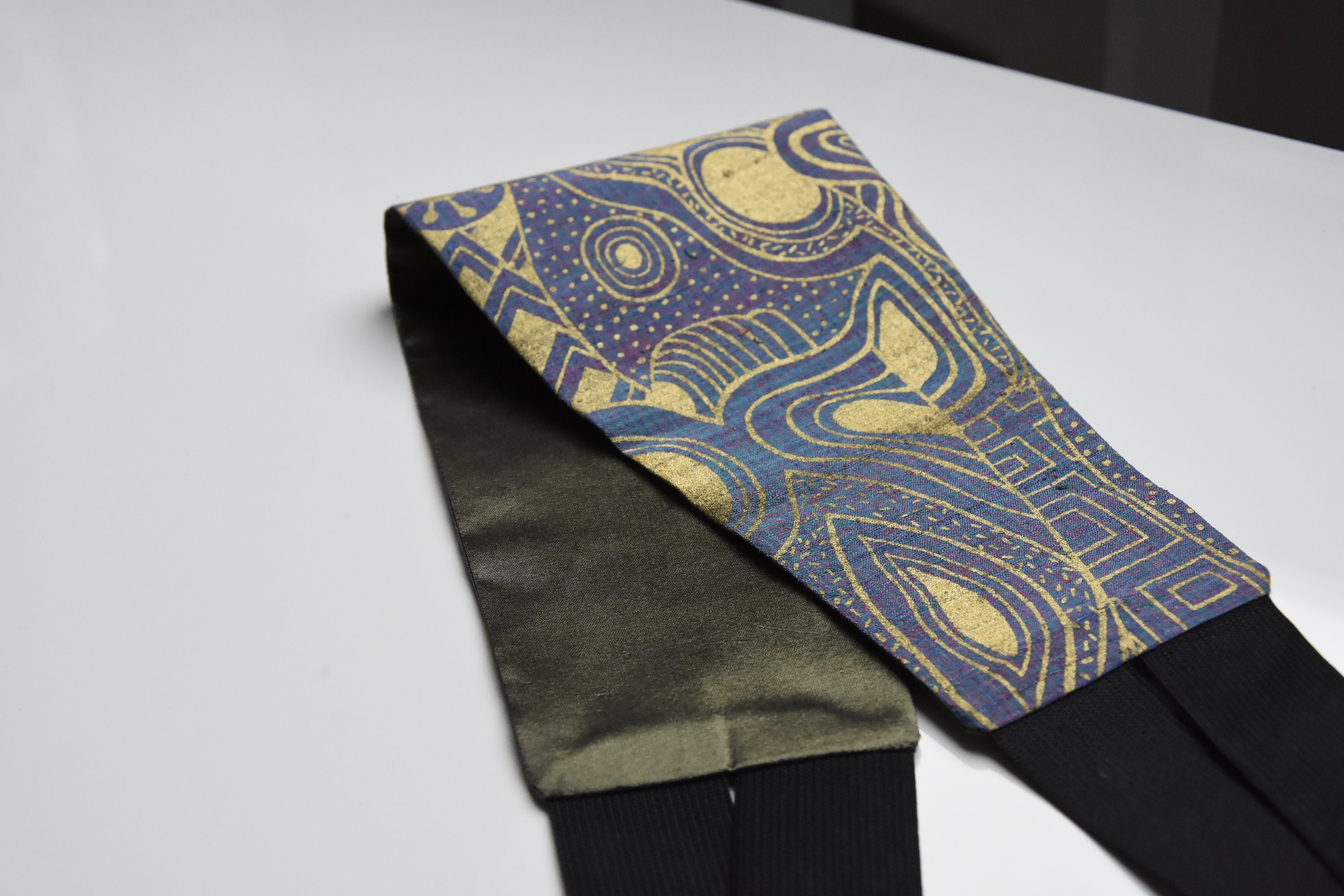 Purple Gold and Olive Silk Reversible Stretch Obi Belt - Etsy