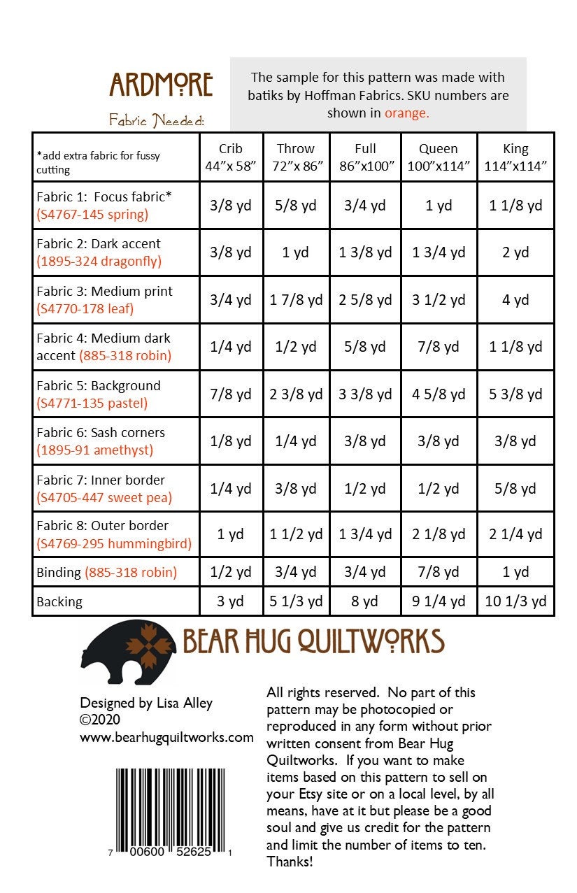 Ardmore Quilt Pattern - Etsy