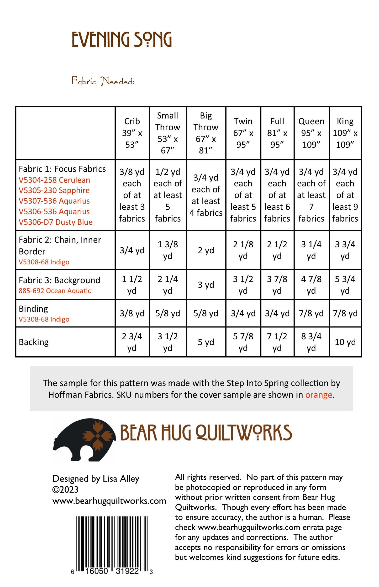 Evening Song Quilt Pattern - Etsy