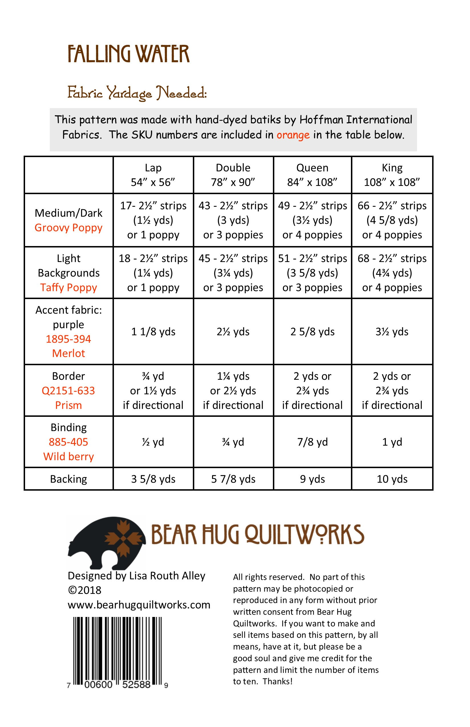 Falling Water Quilt Pattern - Etsy