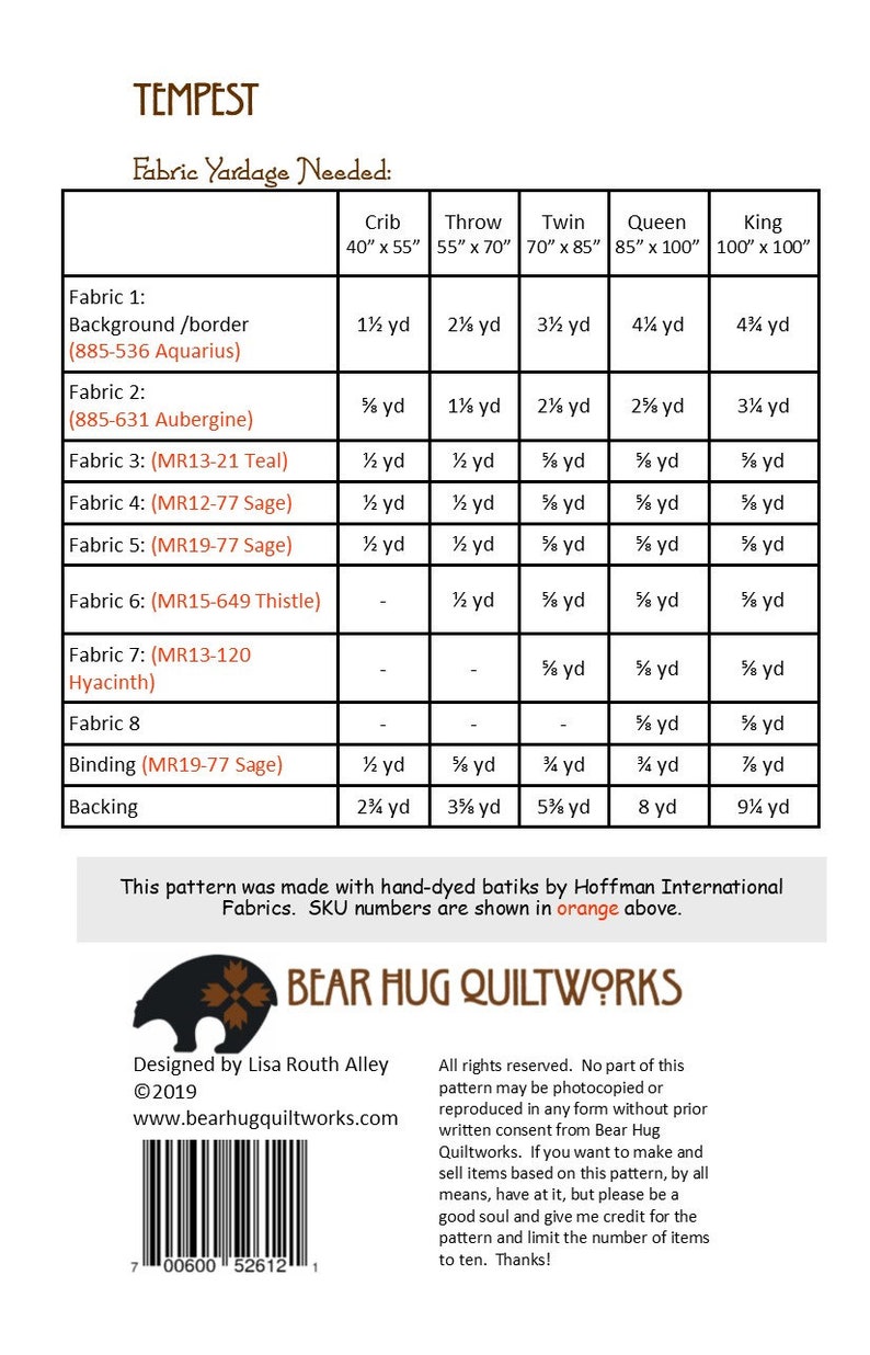 Tempest Quilt Pattern - Etsy