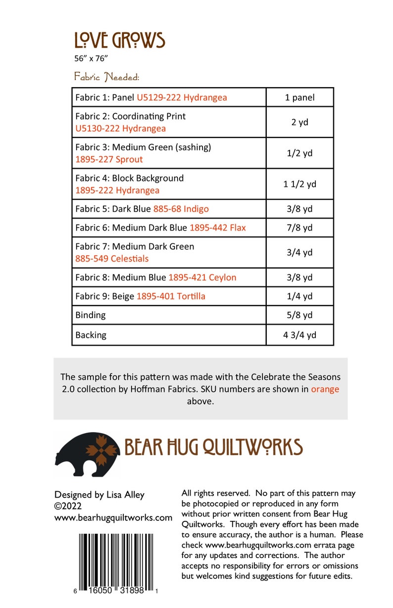 Love Grows Quilt Pattern - Etsy