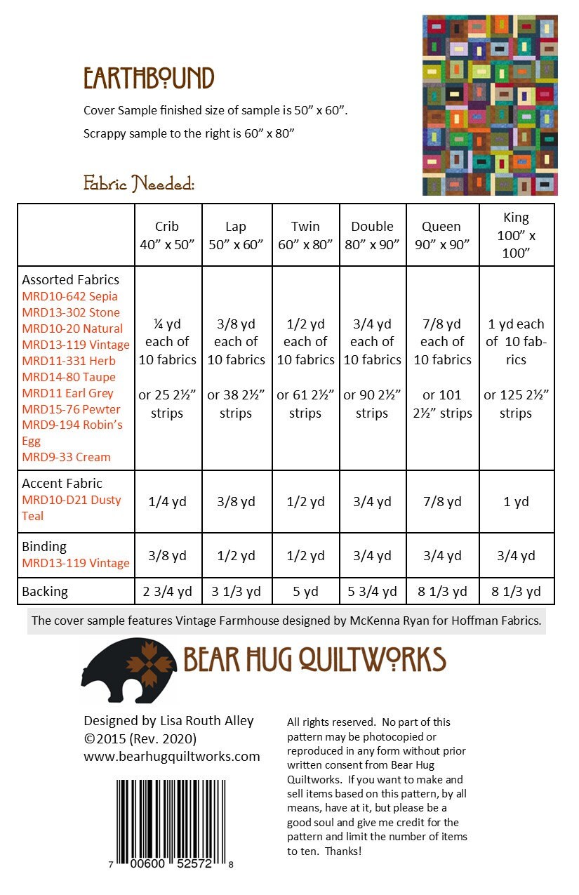 Earthbound Quilt Pattern - Etsy