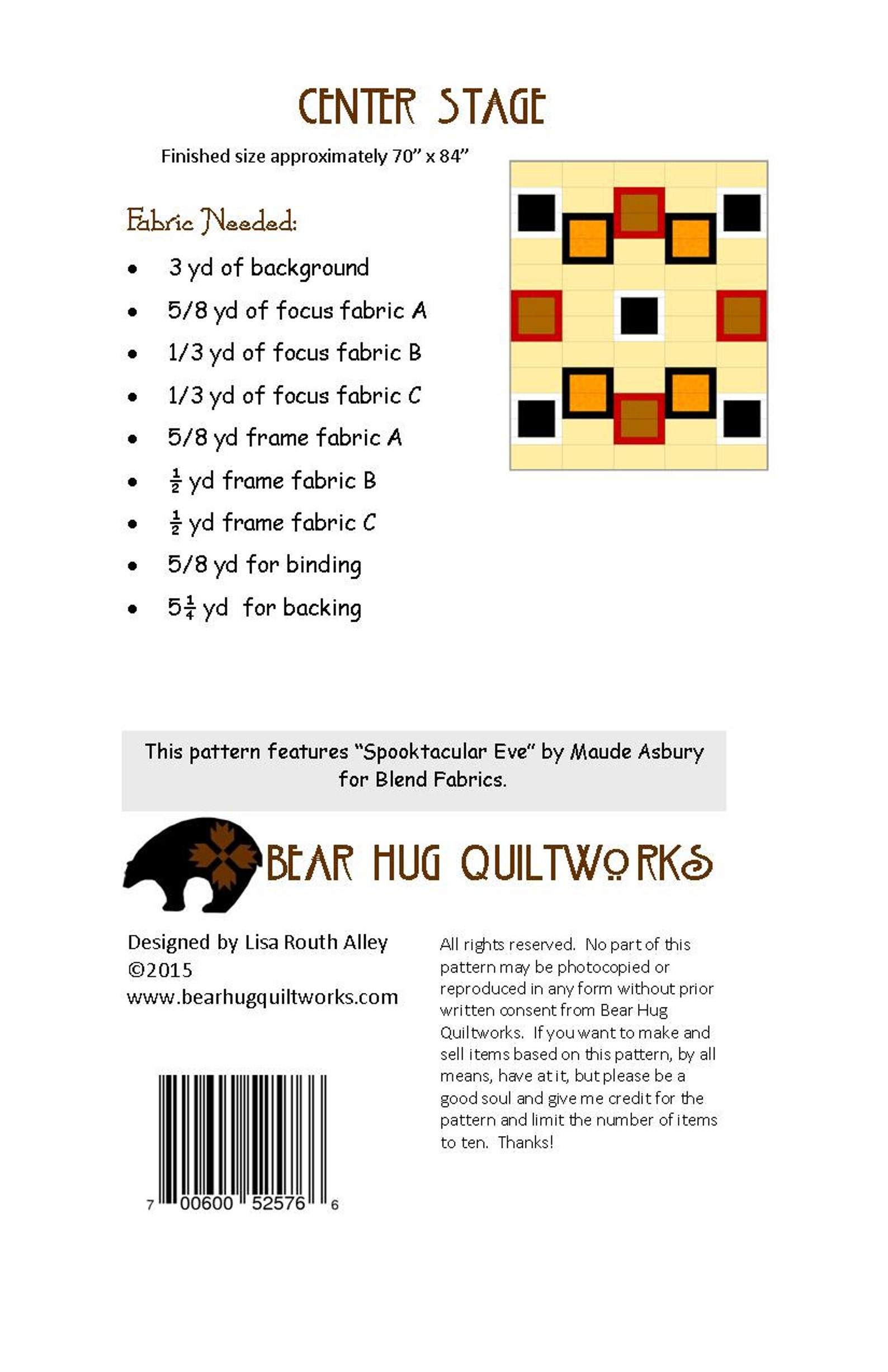 Center Stage Quilt Pattern - Etsy