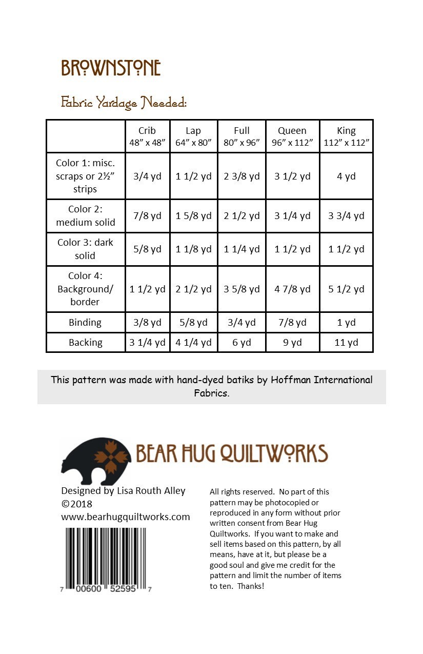 Brownstone Quilt Pattern - Etsy