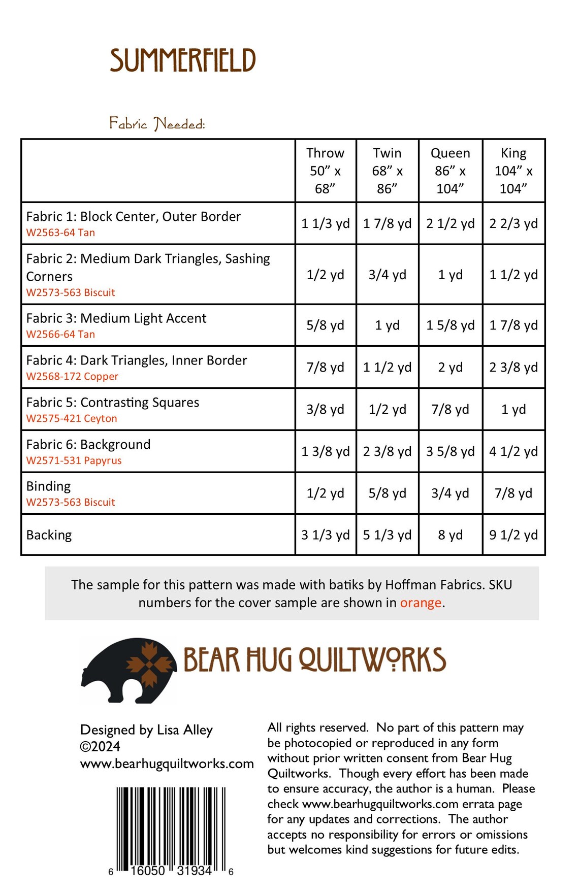 Summerfield Quilt Pattern - Etsy