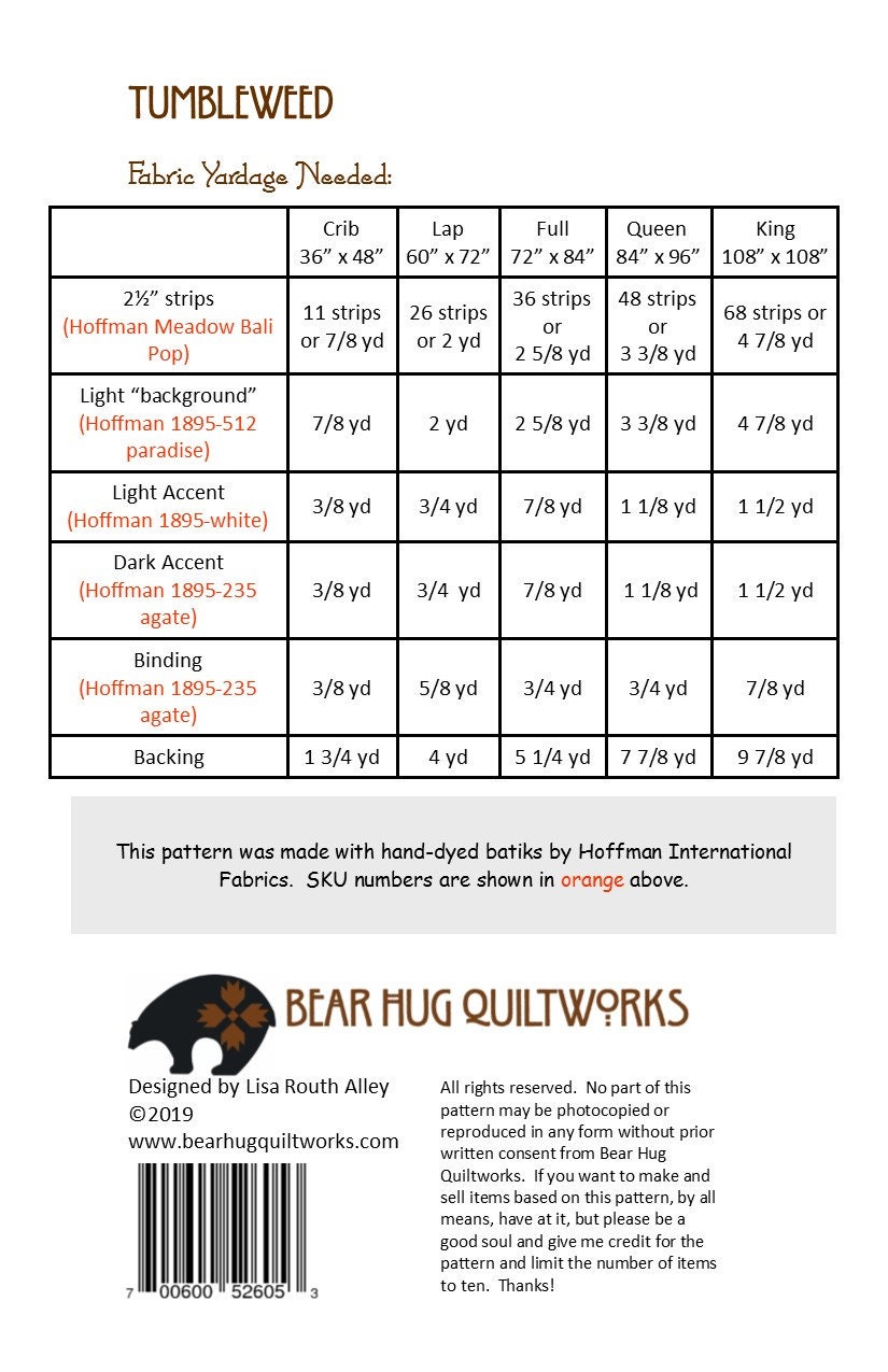 Tumbleweed Quilt Pattern - Etsy