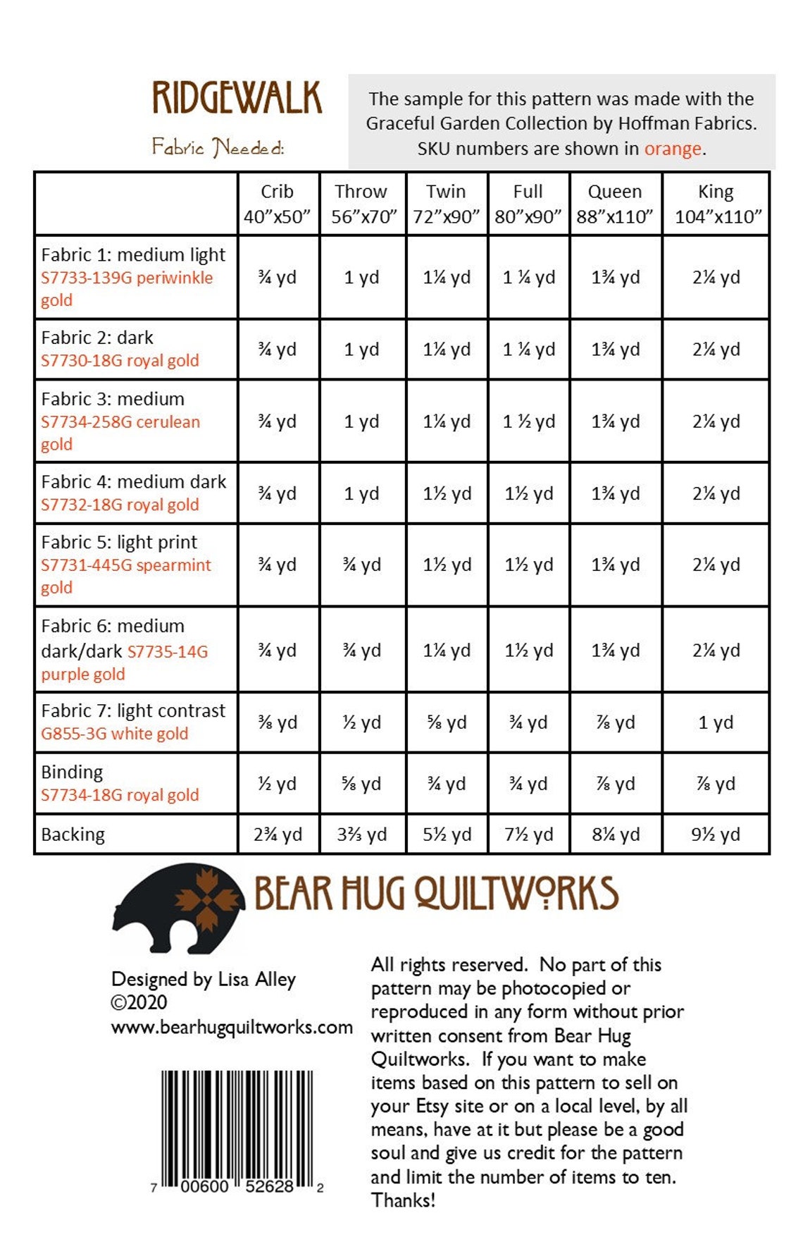 Ridgewalk Quilt Pattern - Etsy