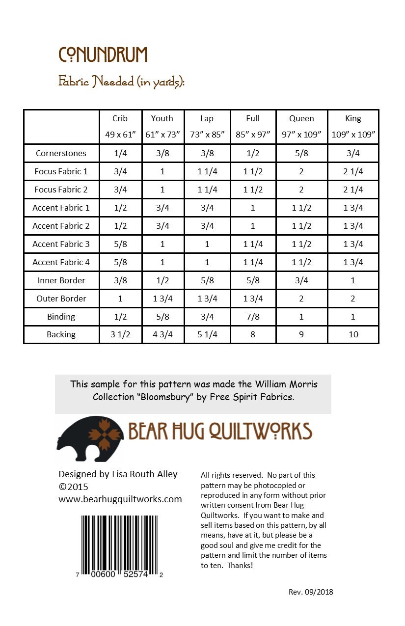 Conundrum Quilt Pattern - Etsy