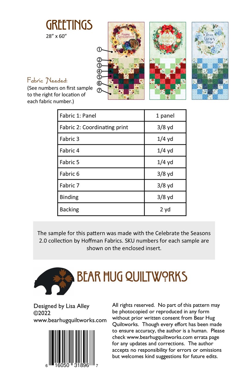 Greetings Door Quilt Pattern - Etsy