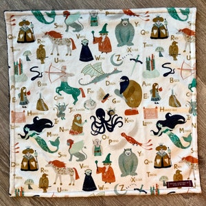 Blanket: MYTH and LEGEND Alphabet. Mythical Minky Lovey. Baby, Toddler ...