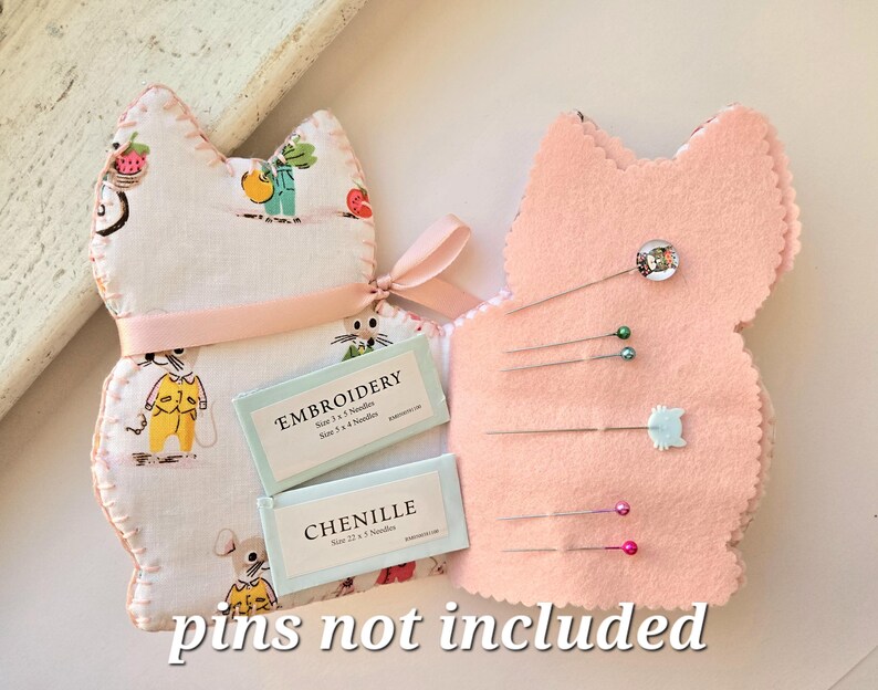 Kitty Needle Book, Cute Way to Store Pins & Needles, Mouse ...