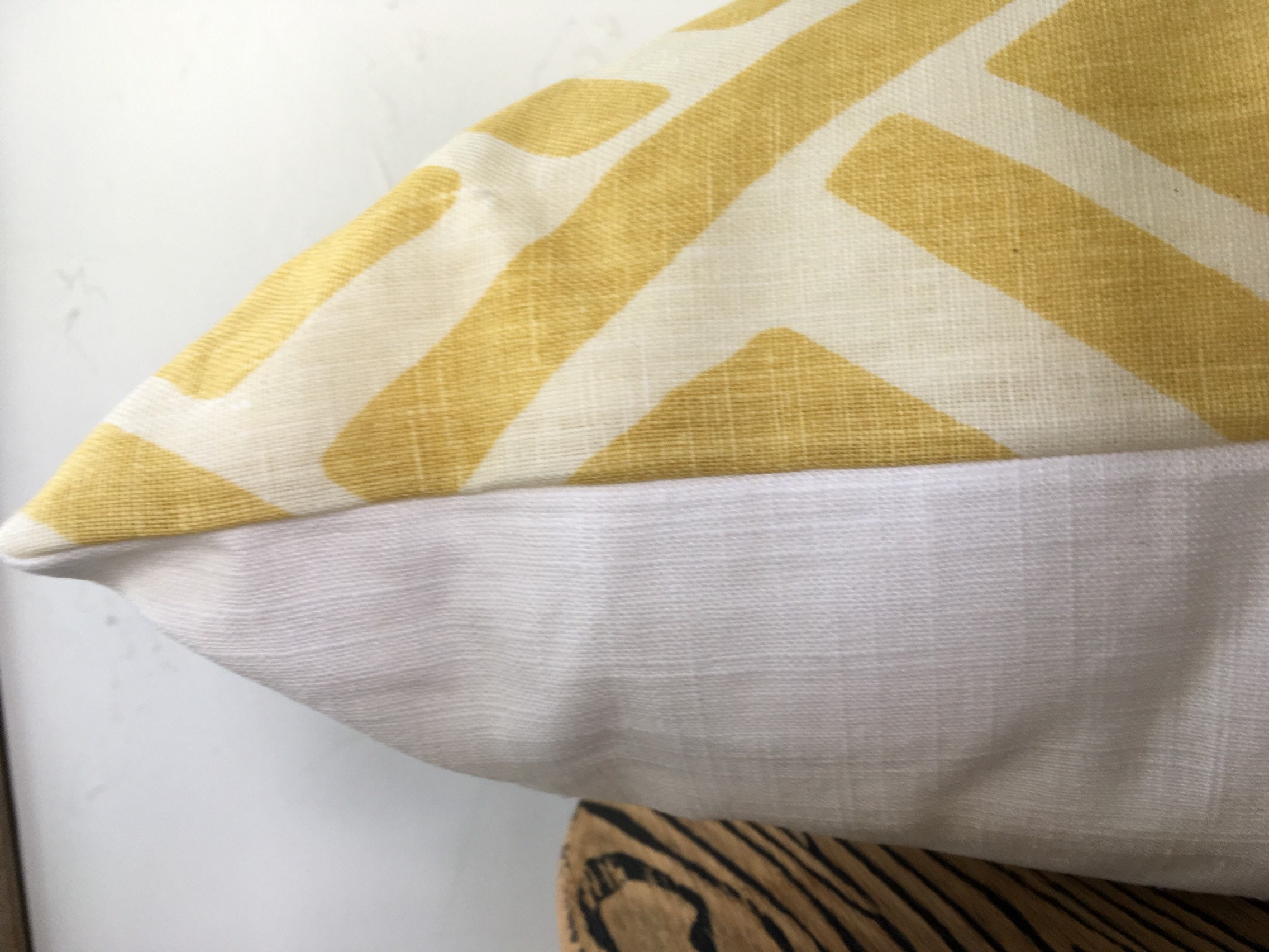 Yellow Geometric Decorative Pillow Covers, 20x20 Giant Weave Designer ...