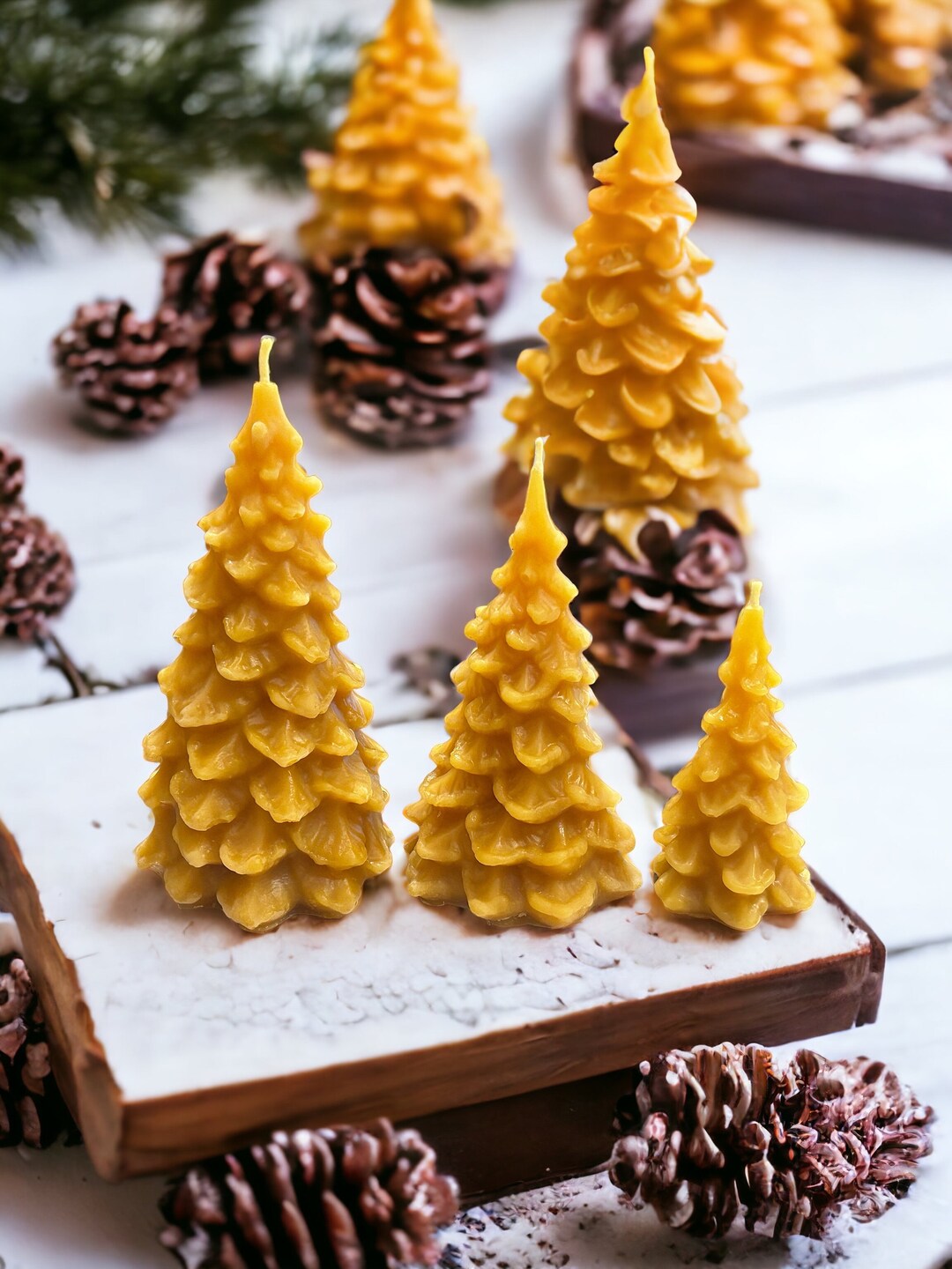 Beeswax Christmas Tree Trio Pure Beeswax Candles From Beekeepers Hive ...