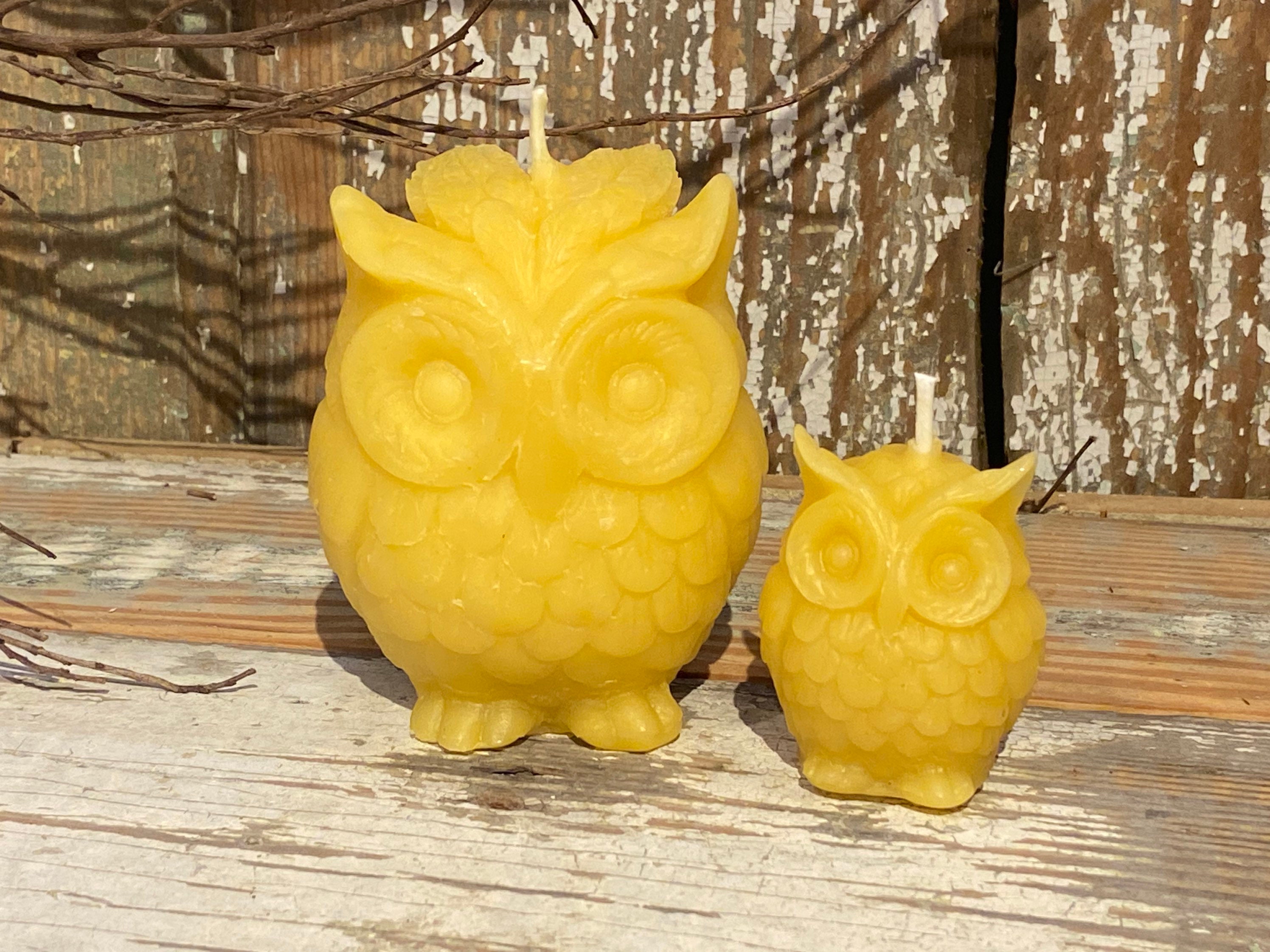 Beeswax Owl Candles Pure Beeswax Candles | Etsy