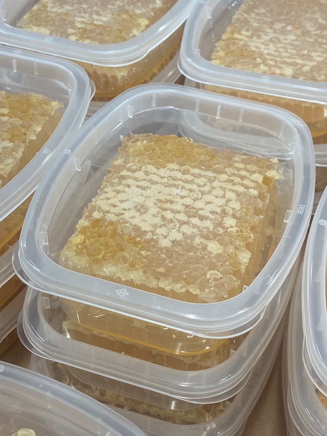 Raw Honey Comb Container 8-10 Oz. Natures Gum Honeycomb All | Etsy